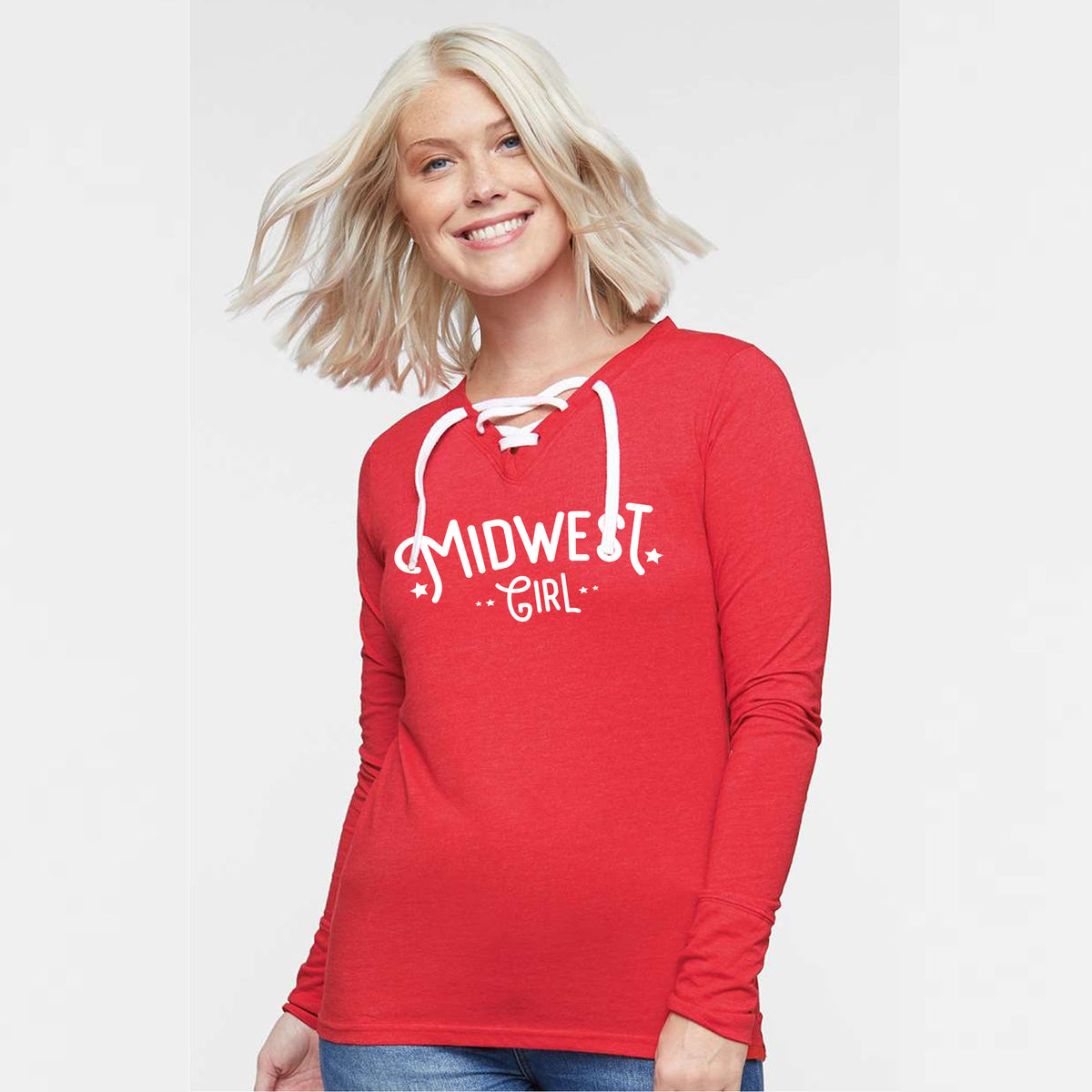 Midwest Girl Ladies Long Sleeve Laced — WI-Wear