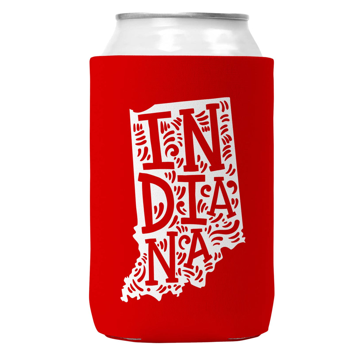 Indiana Can Coozie Cooler for 12oz Cans Indiana State Koozie — WI-Wear