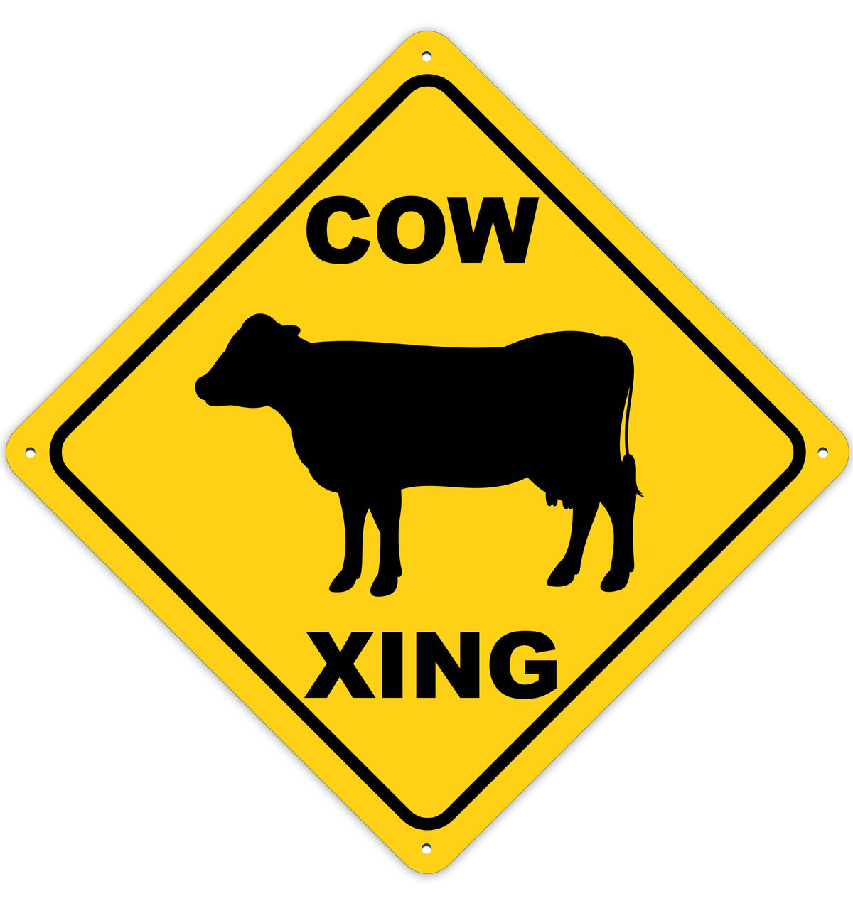 Cow Crossing Sign Aluminum Indoor/Outdoor Sign — WI-Wear