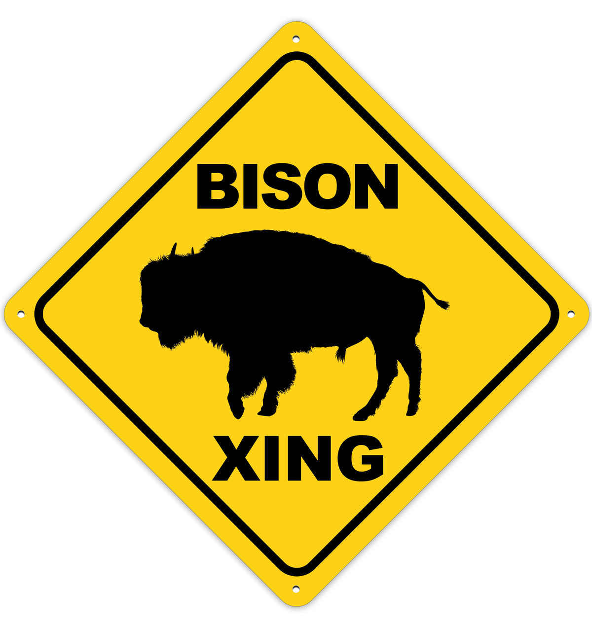 Bison Crossing Sign Aluminum Indoor/Outdoor Sign — WI-Wear