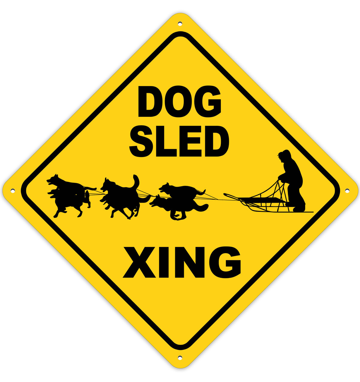 Dog Sled Crossing Sign Aluminum Indoor/Outdoor Sign — WI-Wear